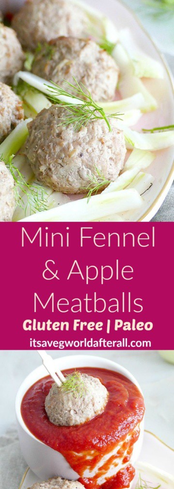 Mini Fennel and Apple Turkey Meatballs - It's a Veg World After All®