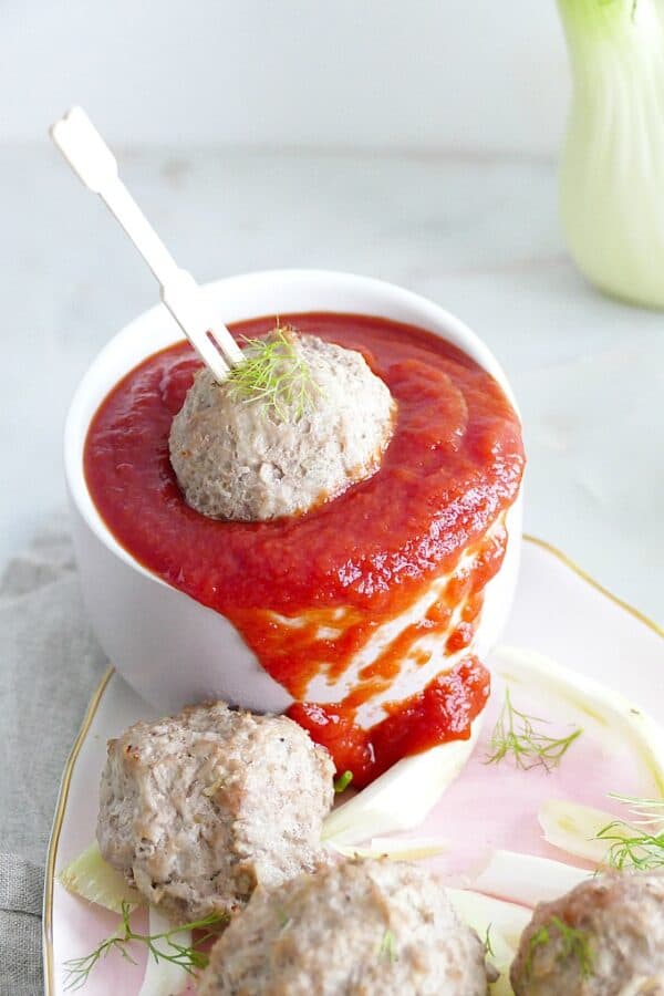 Mini Fennel and Apple Turkey Meatballs - It's a Veg World After All®