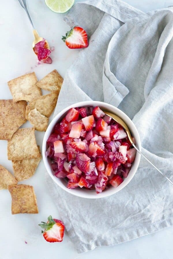 Sweet Strawberry Rhubarb Salsa - It's a Veg World After All®