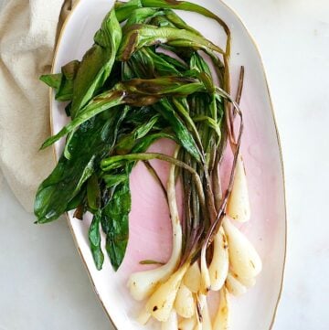 Simple Sea Salt and Lemon Grilled Ramps - It's a Veg World After All®