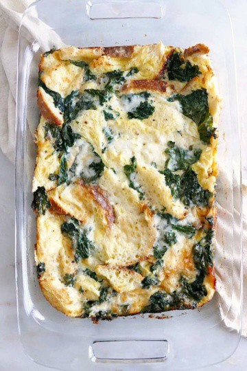 Sourdough Breakfast Strata with Kale - It's a Veg World After All®