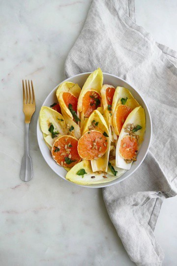 Endive Orange Salad with Tahini Dressing - It's a Veg World After All®
