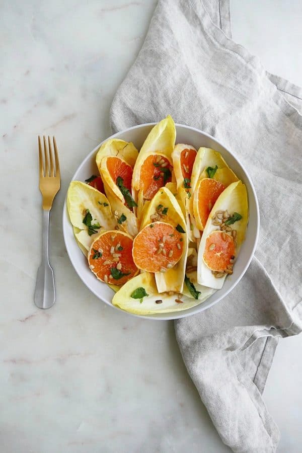Endive Orange Salad with Tahini Dressing - It's a Veg World After All®