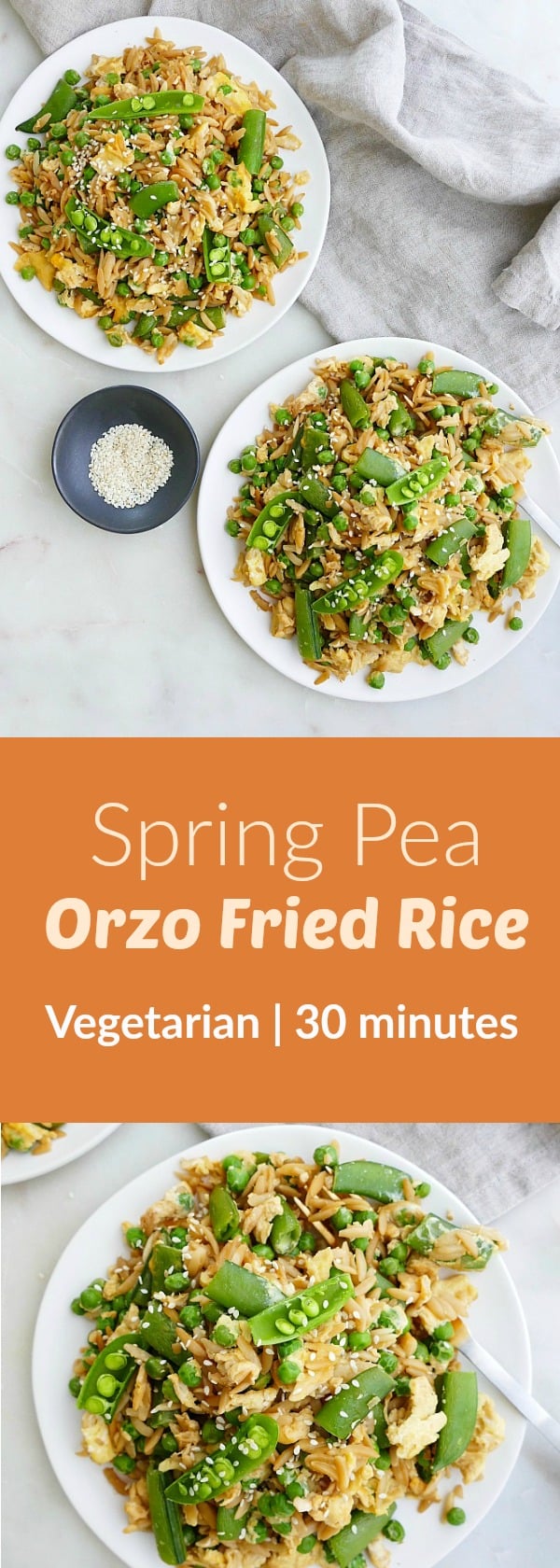 Spring Pea Orzo Fried Rice - It's a Veg World After All®