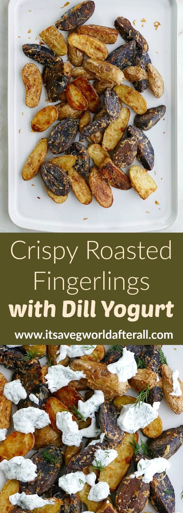 Crispy Roasted Fingerling Potatoes with Dill Yogurt - It's a Veg World ...