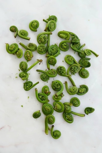 Sautéed Fiddleheads with Garlic Lemon Butter - It's a Veg World After All®