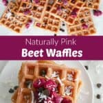 Naturally Pink Beet Waffles - It's a Veg World After All