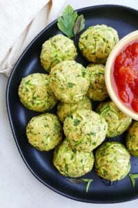 Baked Italian Zucchini Balls Recipe - It's a Veg World After All®