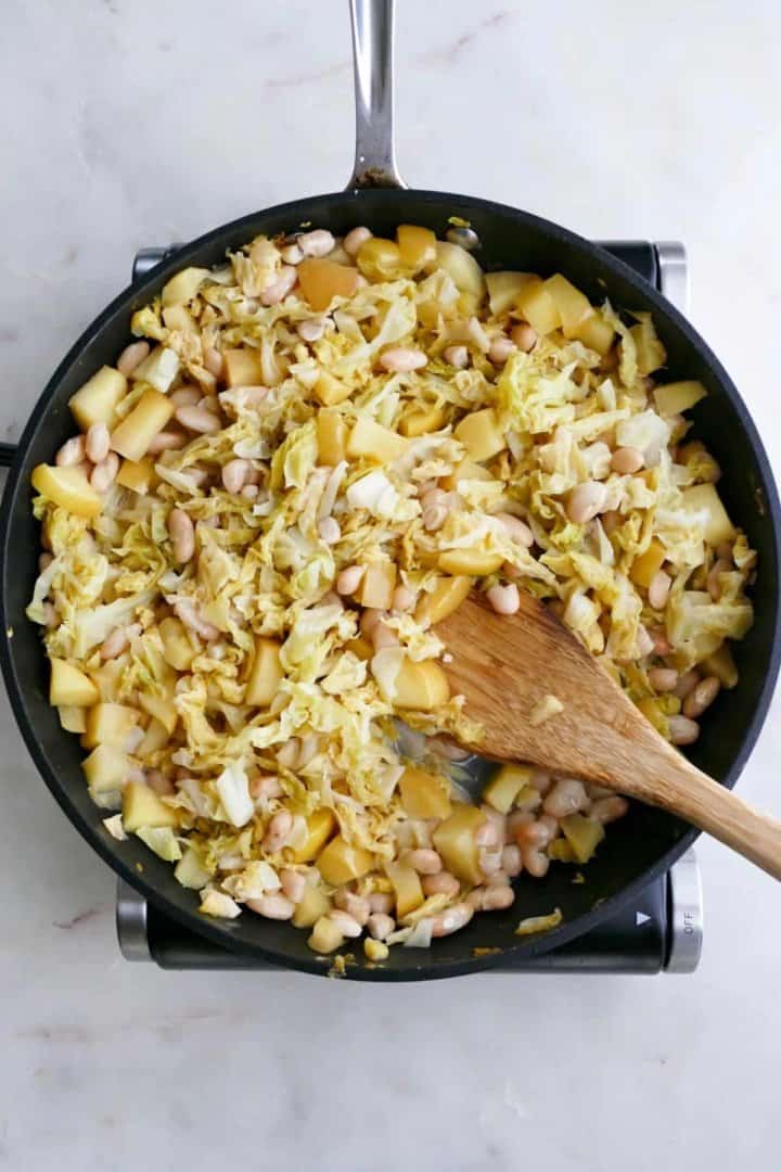 Stewed Cabbage, Apples, and White Beans - It's a Veg World After All®