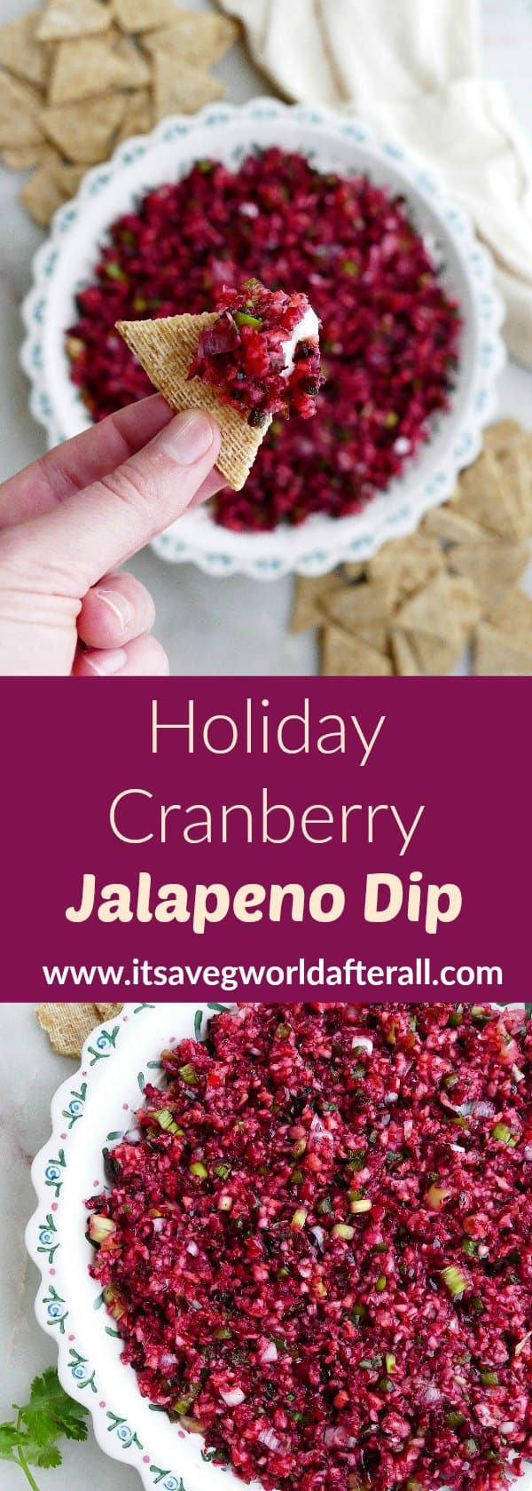 Holiday Cranberry Jalapeno Dip with Cream Cheese - It's a Veg World ...