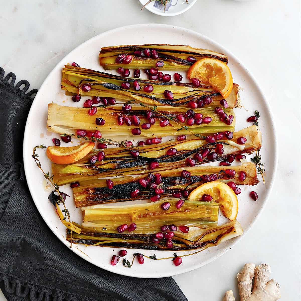 Caramelized Leeks with Orange Ginger Pomegranate Relish - It's a Veg ...