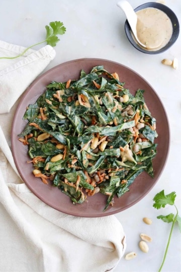 Shredded Collard Greens Salad with Peanut Dressing - It's a Veg World ...