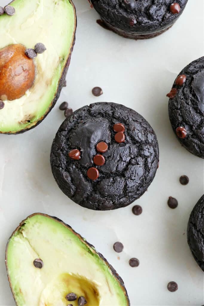 Chocolate Avocado Muffins (Avocado Cupcakes) - It's a Veg World After All®