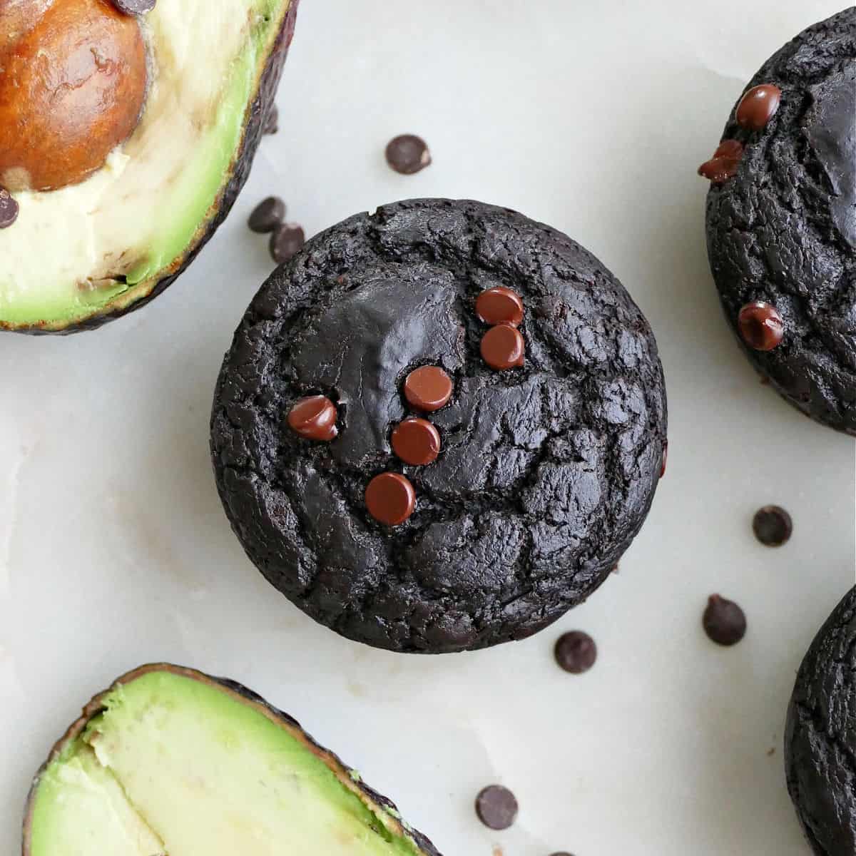 Chocolate Avocado Muffins (Avocado Cupcakes) - It's a Veg World After All®