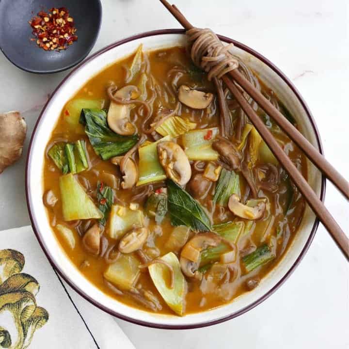 Vegetarian Bok Choy Miso Soup - It's a Veg World After All®