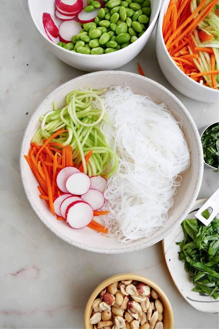 Deconstructed Spring Roll in a Bowl - It's a Veg World After All®