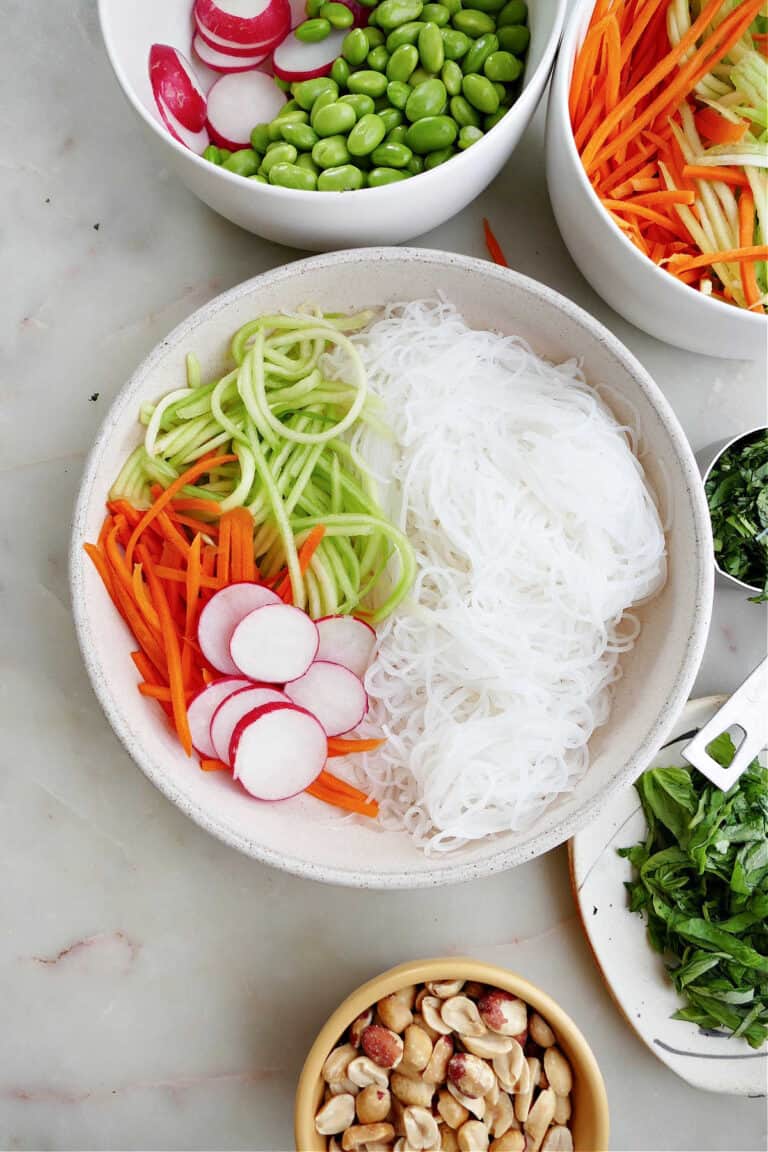Deconstructed Spring Roll in a Bowl - It's a Veg World After All®