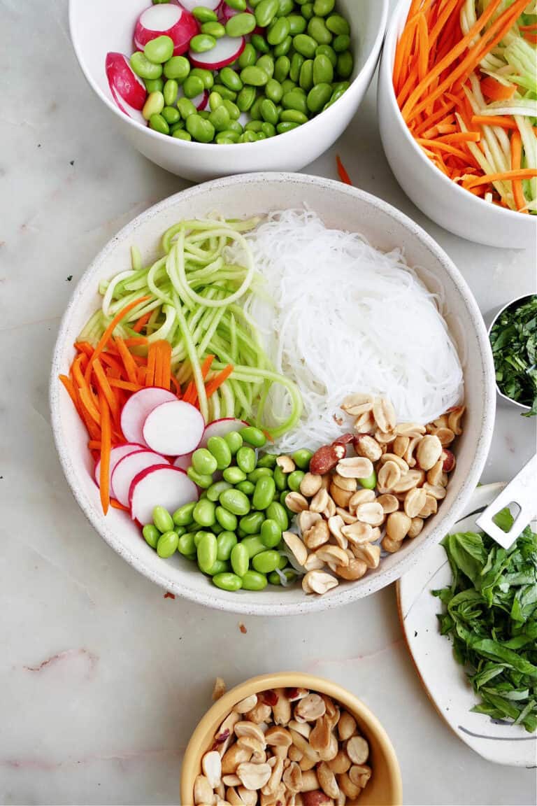 Deconstructed Spring Roll in a Bowl - It's a Veg World After All®