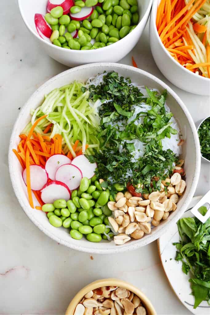 Deconstructed Spring Roll in a Bowl - It's a Veg World After All®