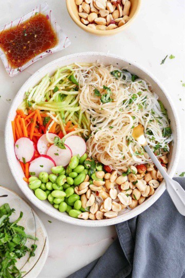 Deconstructed Spring Roll in a Bowl - It's a Veg World After All®