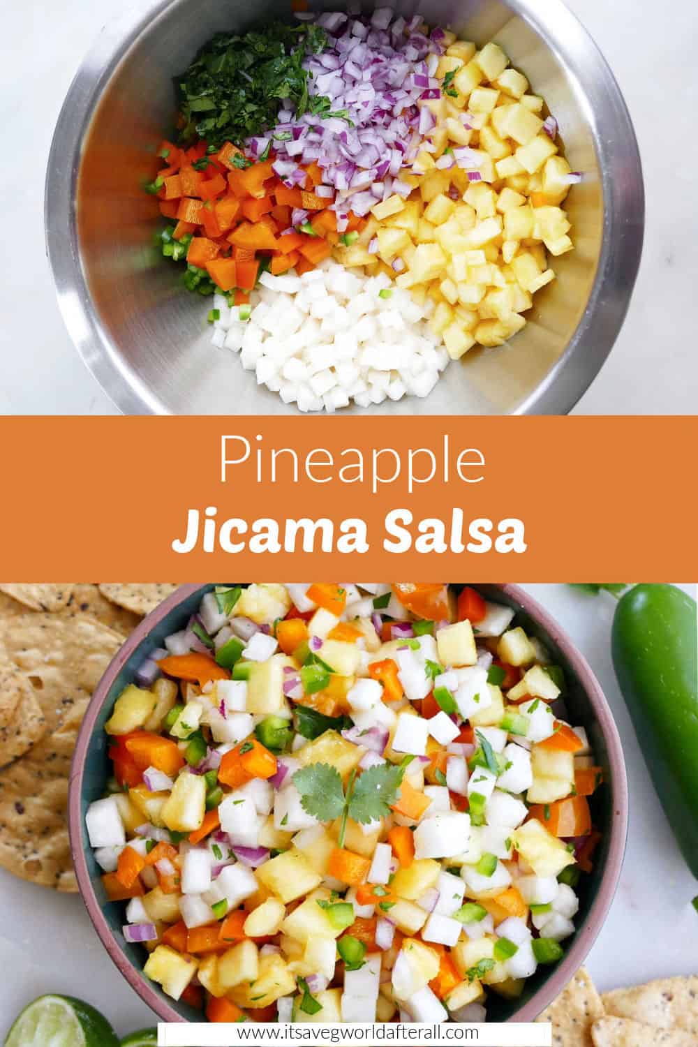 Homemade Pineapple Jicama Salsa - It's a Veg World After All®