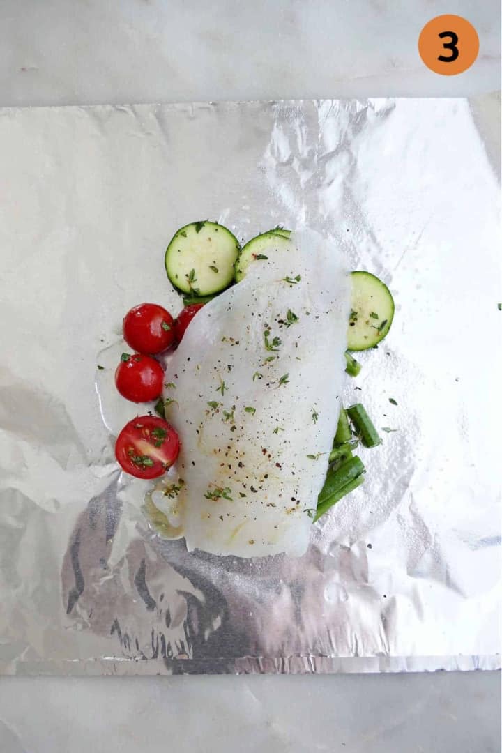 Grilled Cod Foil Packets with Vegetables - It's a Veg World After All®