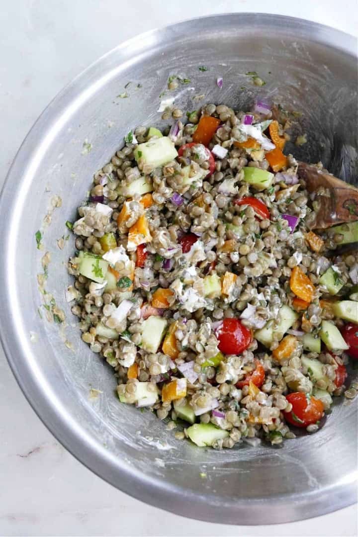 Best Greek Lentil Salad - It's a Veg World After All®