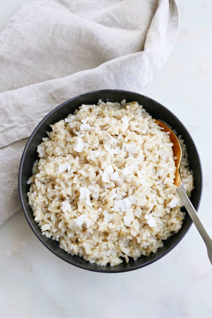 Instant Pot Coconut Brown Rice - It's a Veg World After All®