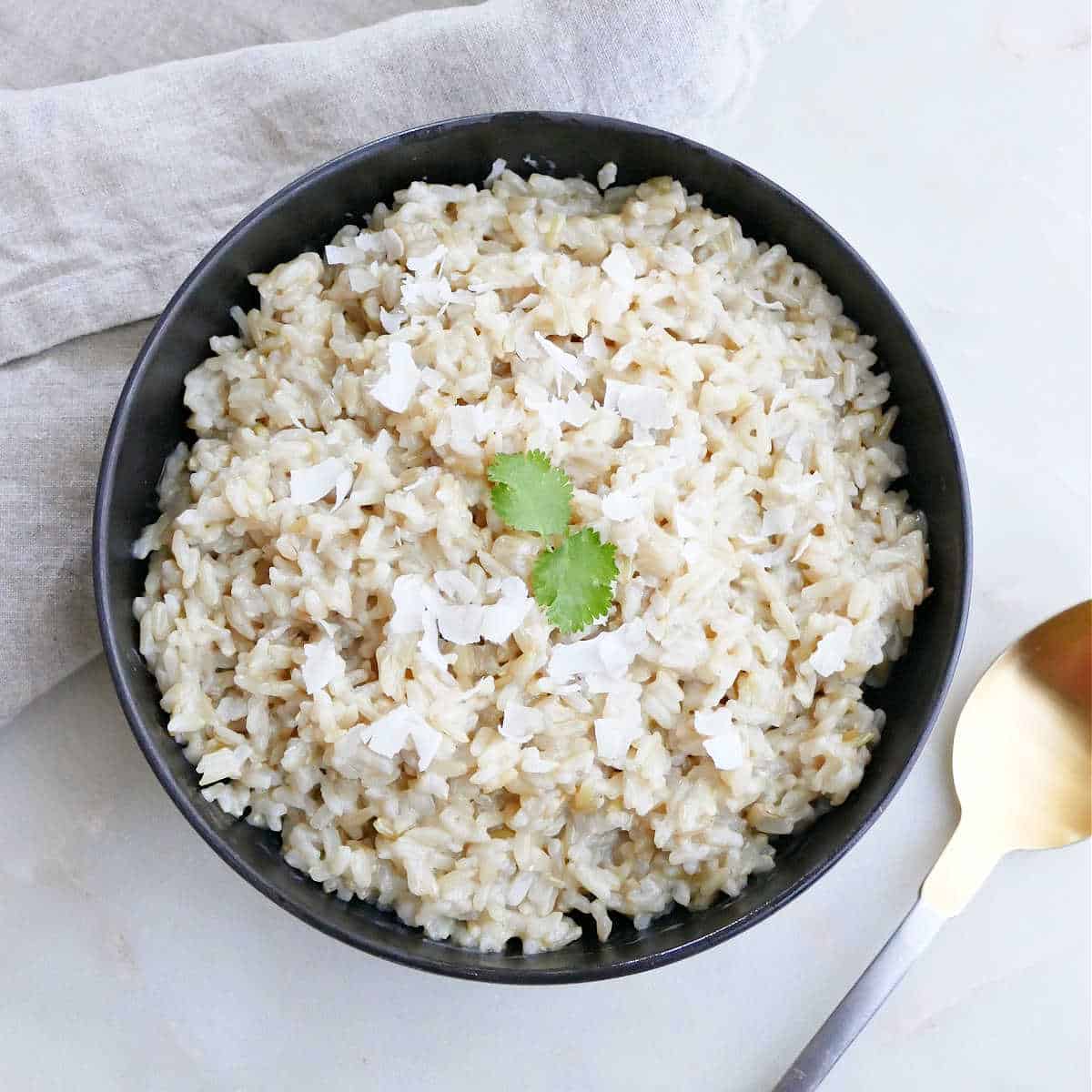 Instant Pot Coconut Brown Rice - It's a Veg World After All®