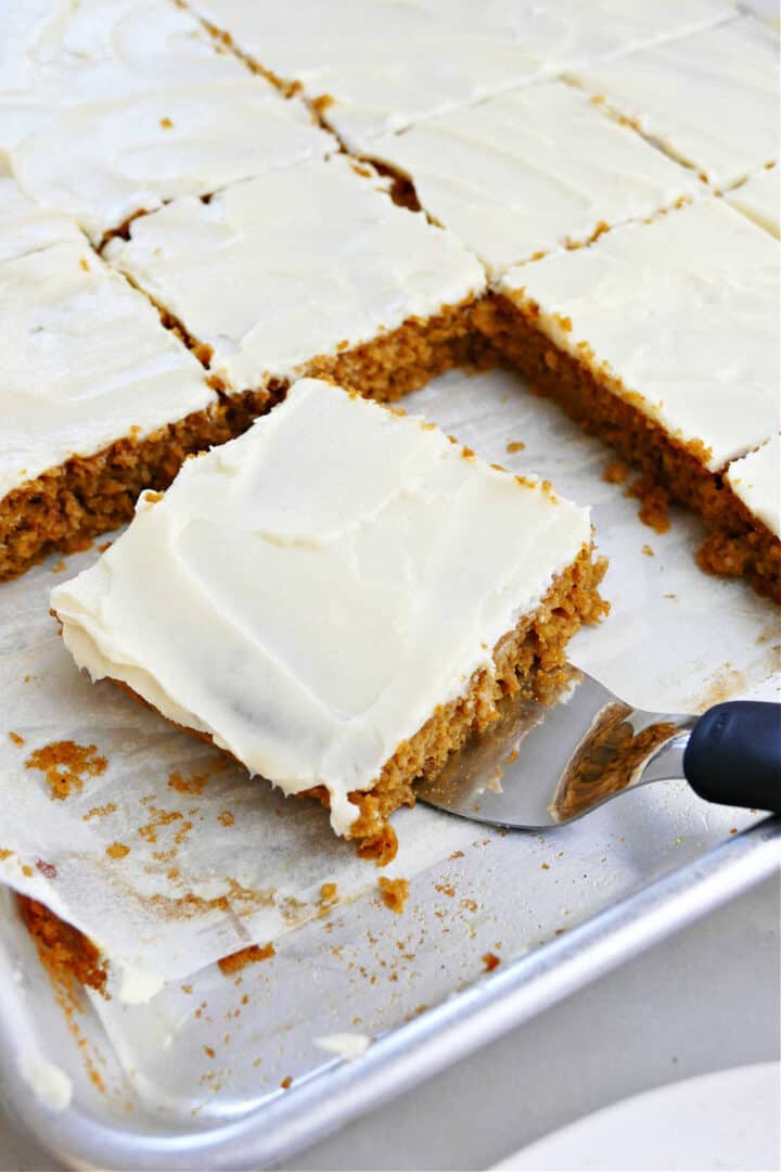 Sheet Pan Pumpkin Bars (Lightened Up) - It's a Veg World After All®
