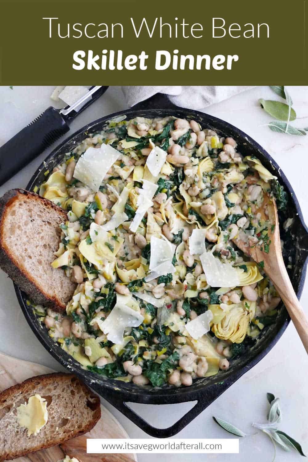 Tuscan White Bean Skillet - It's a Veg World After All®