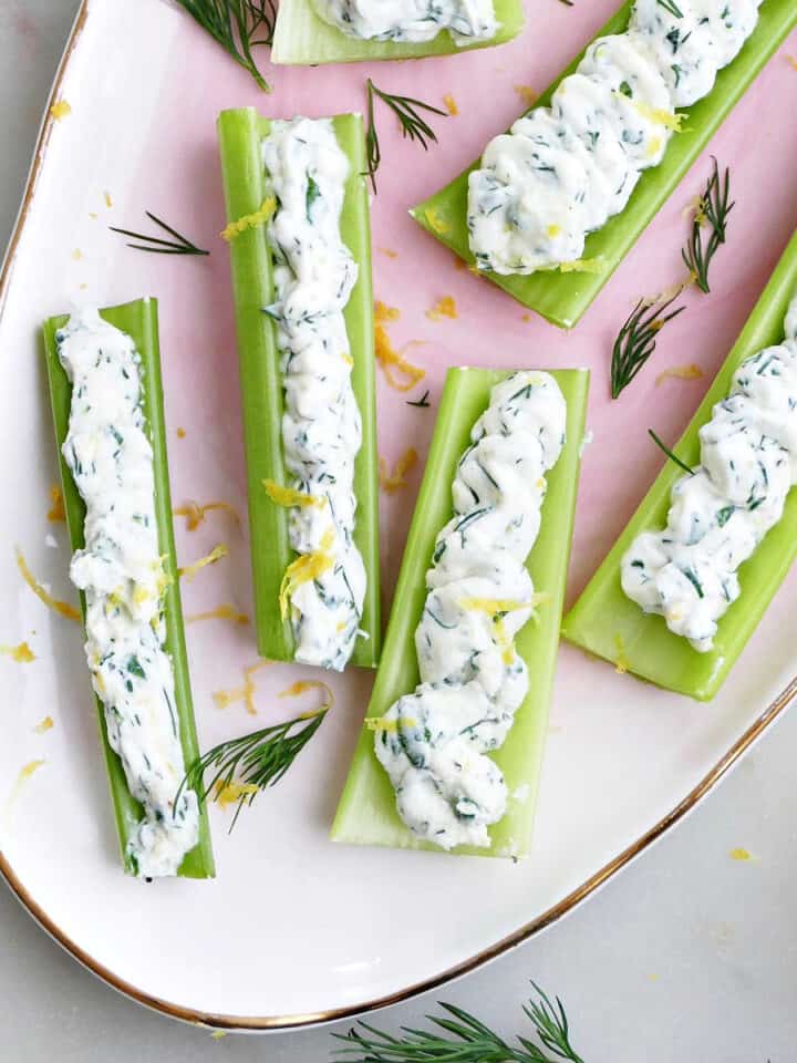 Roasted Celery with Dates and Blue Cheese - It's a Veg World After All®
