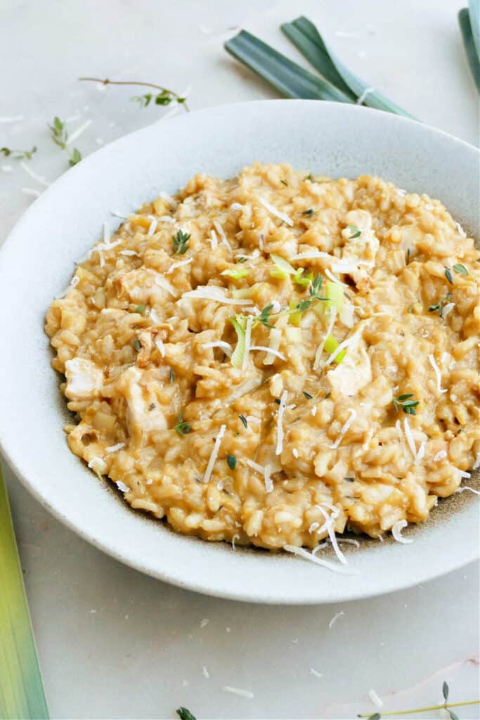 Chicken and Leek Risotto - It's a Veg World After All®