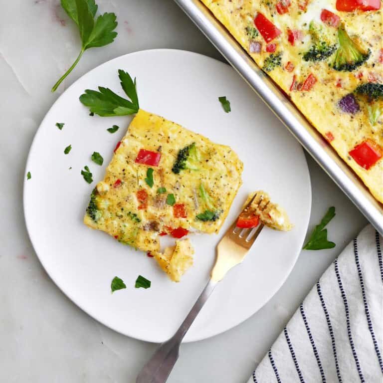 Sheet Pan Omelet with Veggies - It's a Veg World After All®