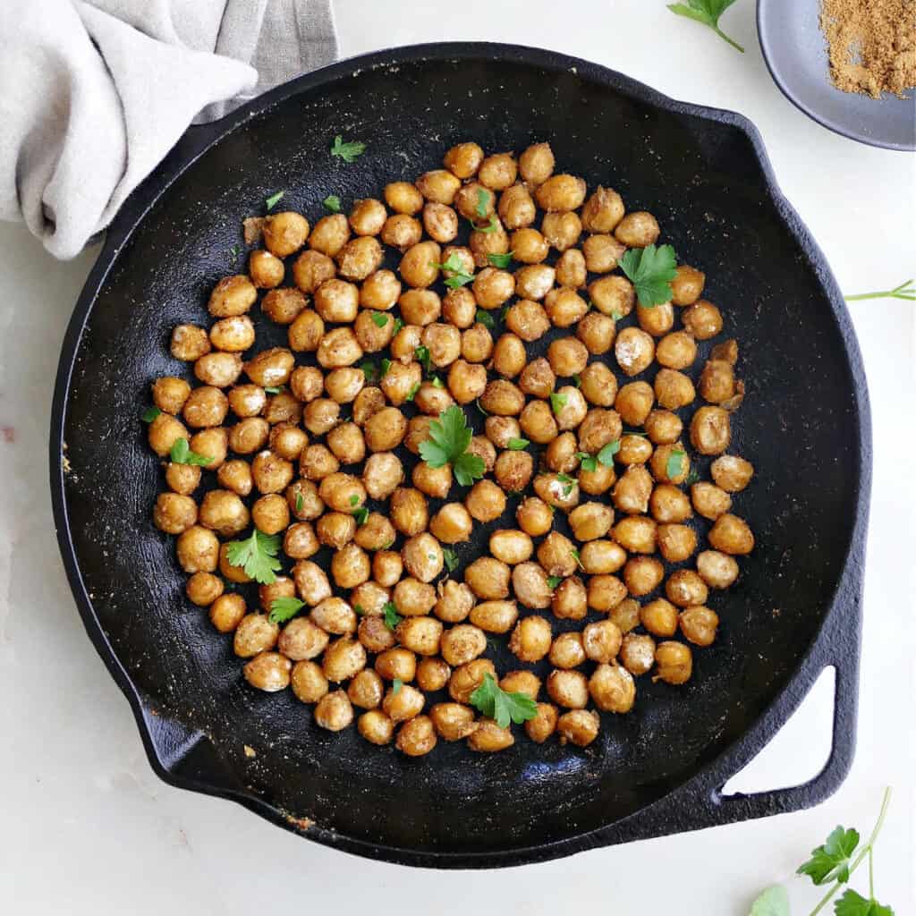 Sautéed Chickpeas (Pan Fried) - It's a Veg World After All®
