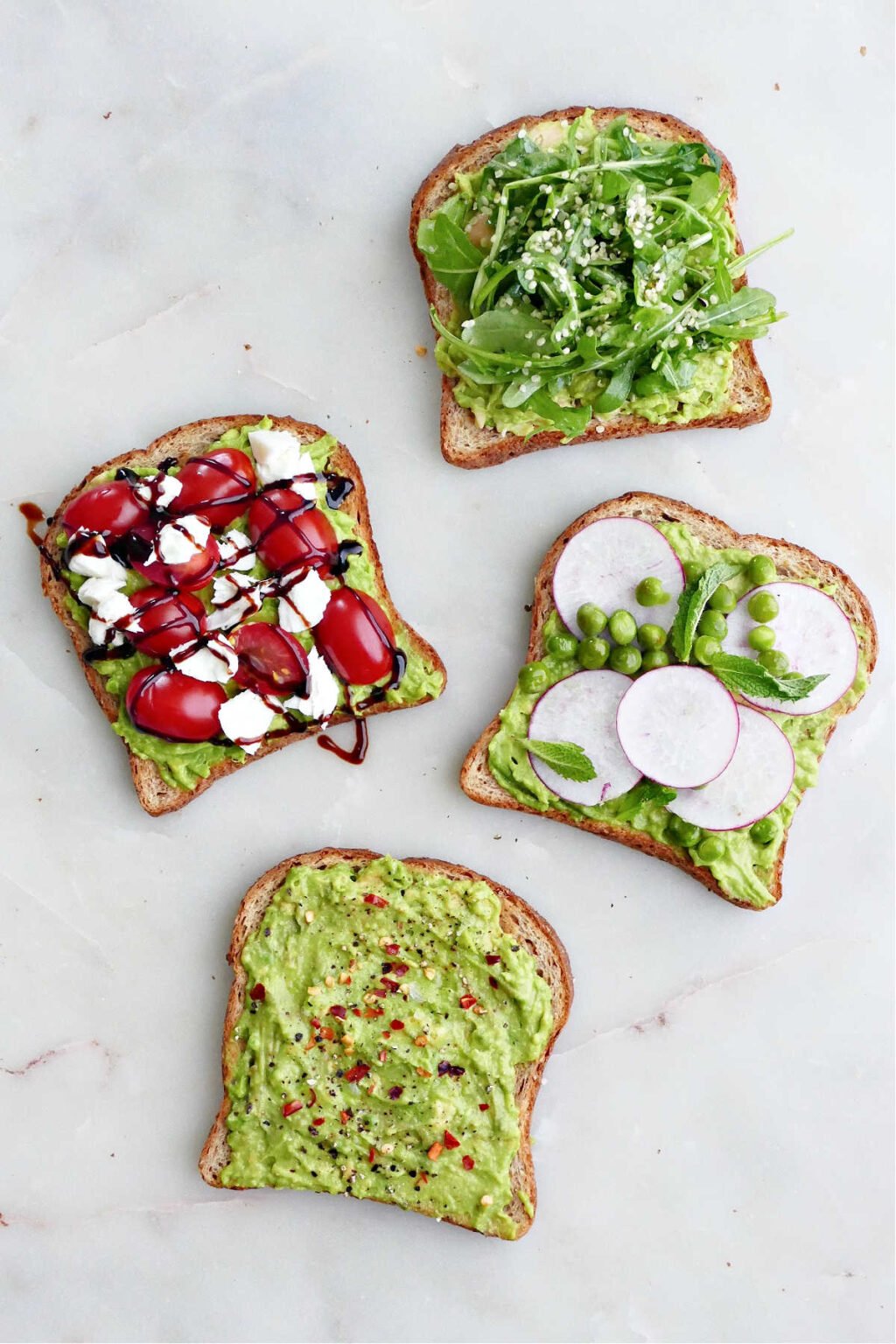 Avocado Toast Toppings (6 Ways) - It's a Veg World After All®