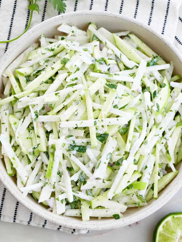 Baked Jicama Fries with Cilantro Lime Dressing - It's a Veg World After ...
