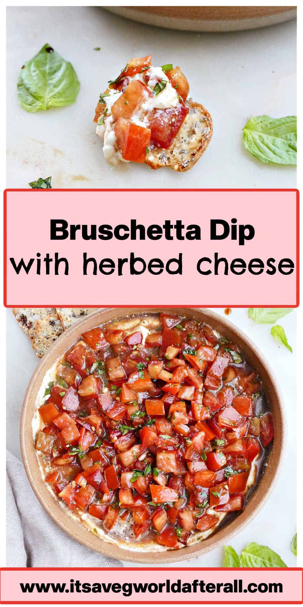 Cold Bruschetta Dip with Crème Fraîche - It's a Veg World After All®