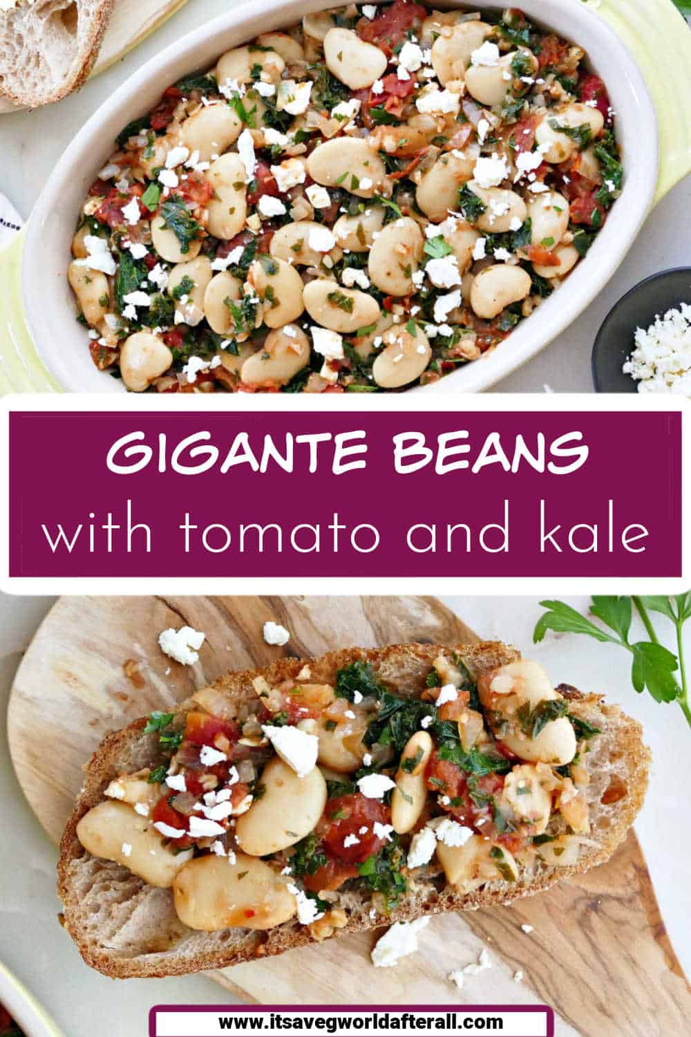 Gigante Beans with Tomato and Feta - It's a Veg World After All®