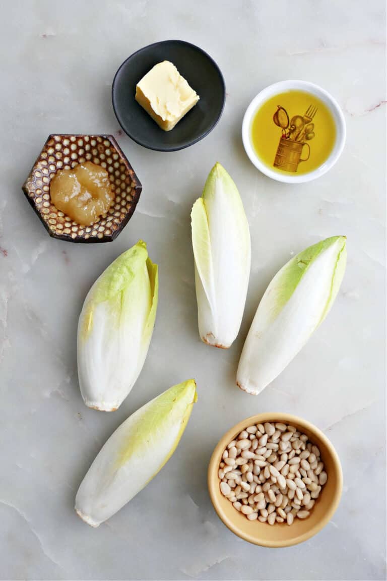 Roasted Endive with Honey and Pine Nuts - It's a Veg World After All®