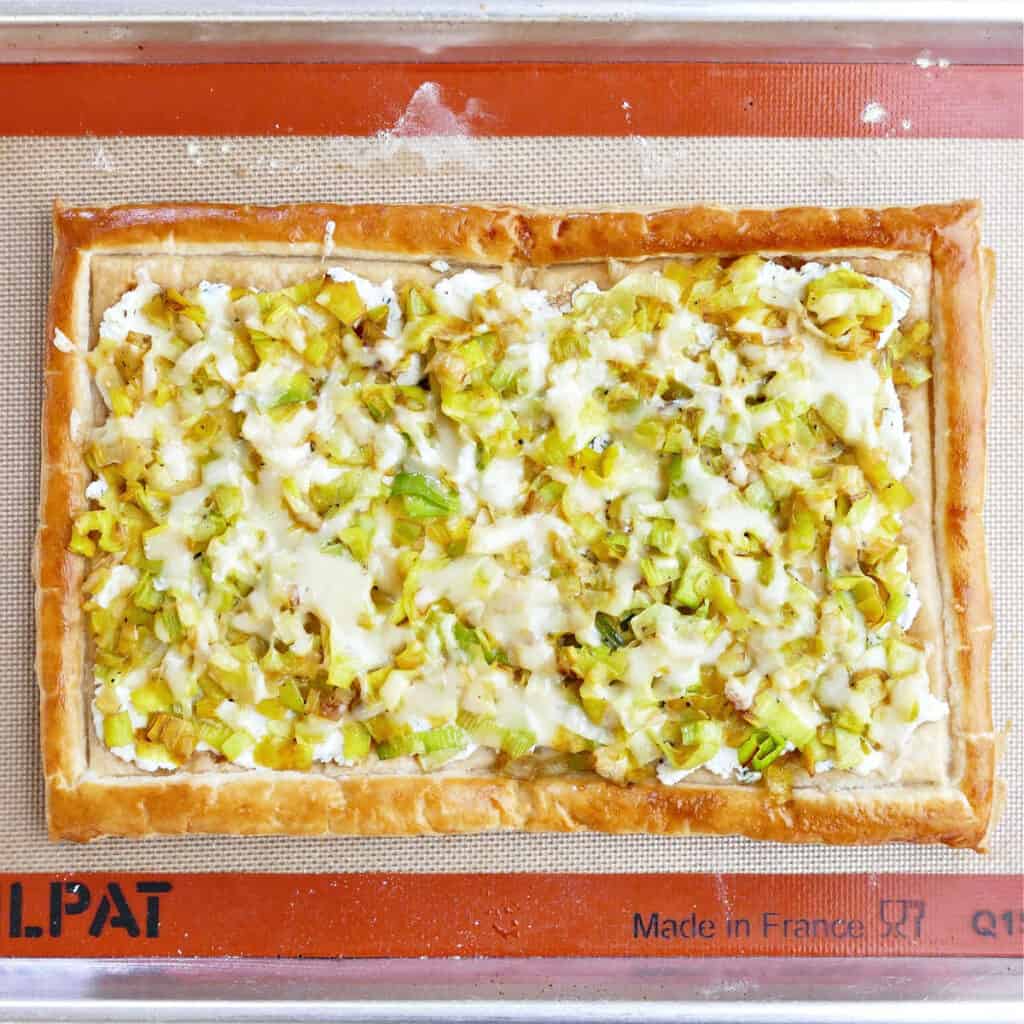 Leek Puff Pastry Tart with Gruyere - It's a Veg World After All®