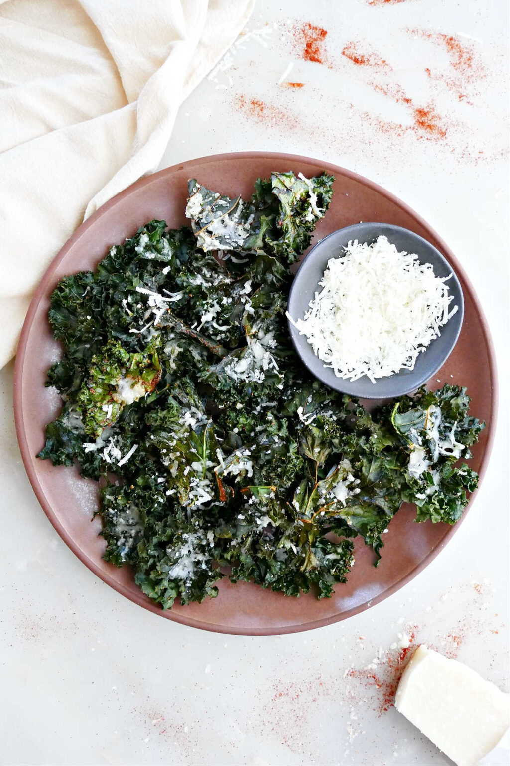 Parmesan Kale Chips - It's a Veg World After All®