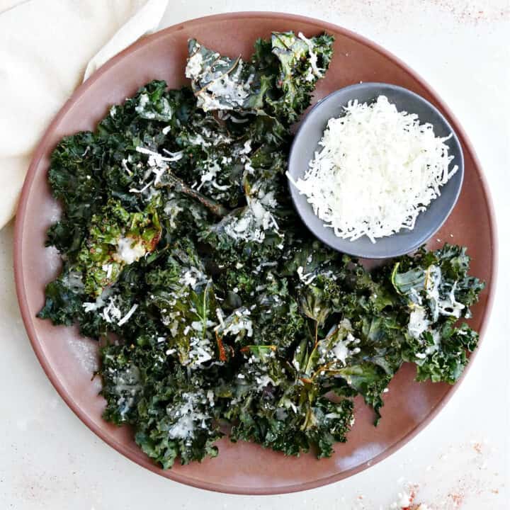 Parmesan Kale Chips - It's a Veg World After All®