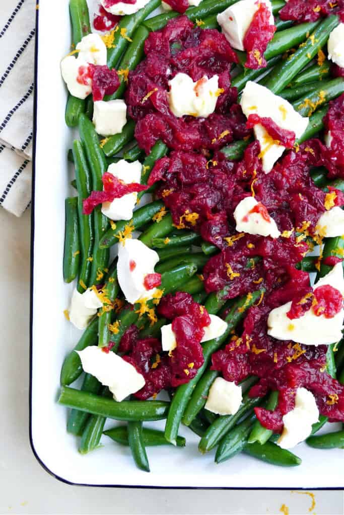 Orange Cranberry Green Beans with Brie - It's a Veg World After All®