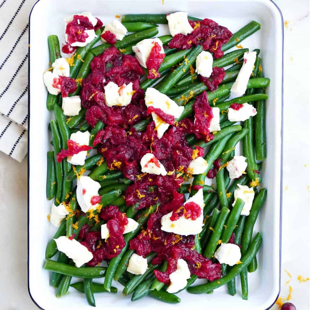 Orange Cranberry Green Beans with Brie - It's a Veg World After All®