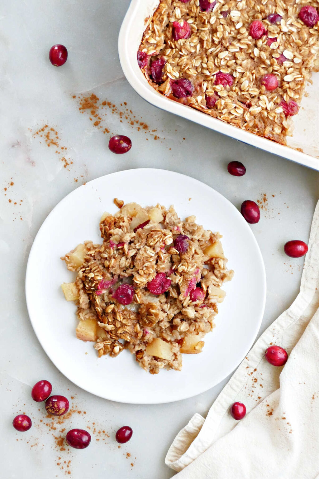 Cranberry Apple Oatmeal Bake - It's a Veg World After All®