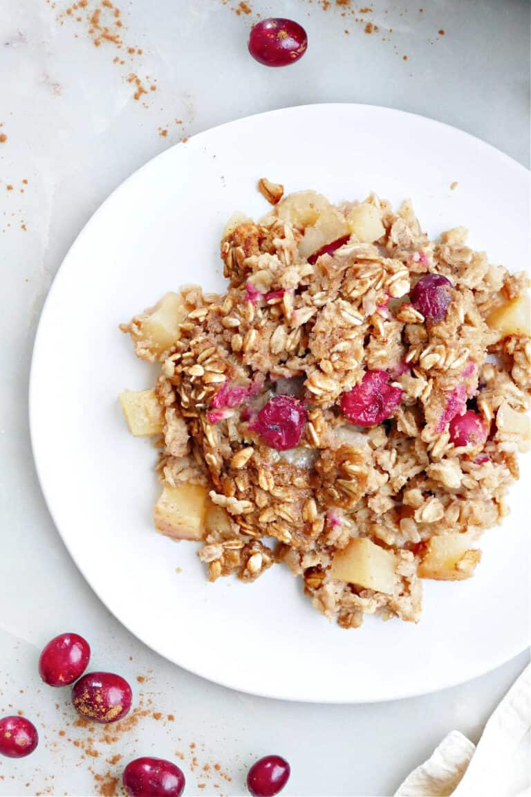 Cranberry Apple Oatmeal Bake - It's a Veg World After All®