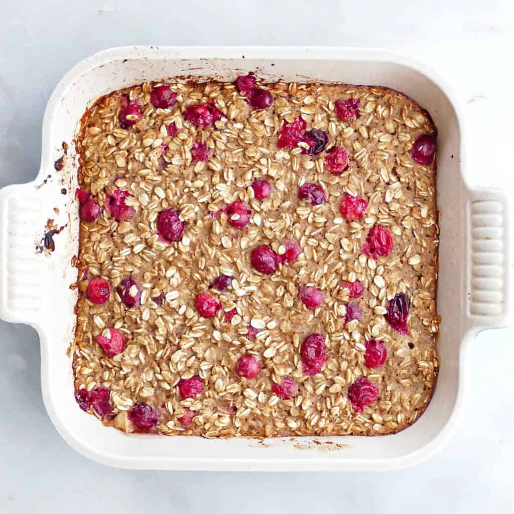 Cranberry Apple Oatmeal Bake - It's a Veg World After All®