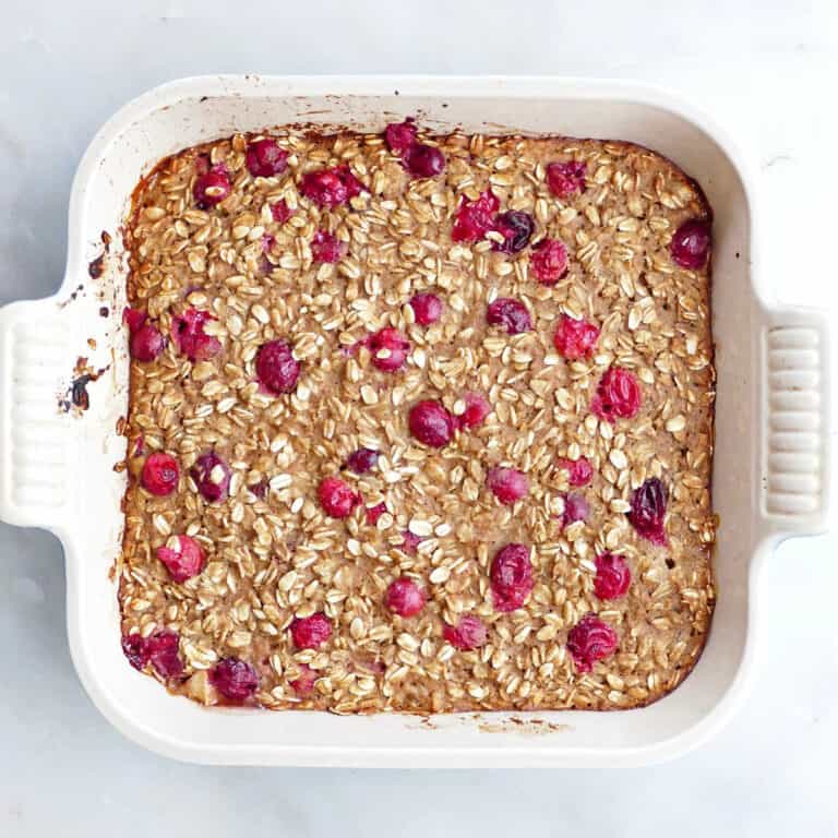 Cranberry Apple Oatmeal Bake - It's a Veg World After All®