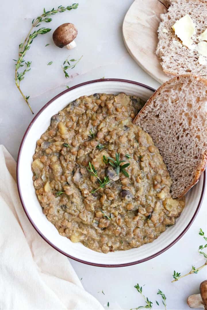 Vegan Lentil Bake with Mushrooms and Potatoes - It's a Veg World After All®